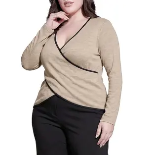 STANDARDS & PRACTICES Crossover Front Long Sleeve Top
