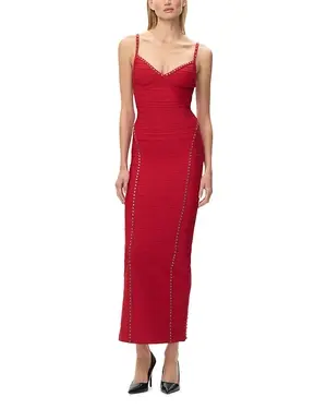 Herve Leger The Daniella Embellished Gown - Rouge
