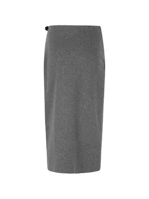 Max Mara Buckle-fastening Wrap Skirt - Grey