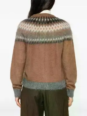 Max Mara Fair Isle Brushed Cardigan