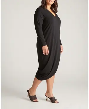 Universal Standard Plus Iconic Long Sleeve V-neck Geneva Dress