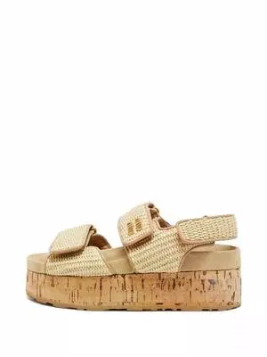Miu Miu Raffia Platform Sandals