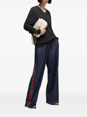 Gucci Web Detail Silk Trousers