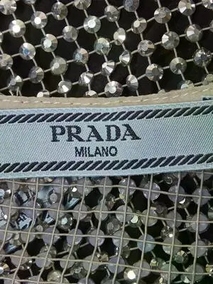 Prada Rhinestone Embellished Mesh Mini Dress