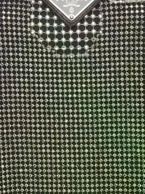 Prada Rhinestone Embellished Mesh Mini Dress