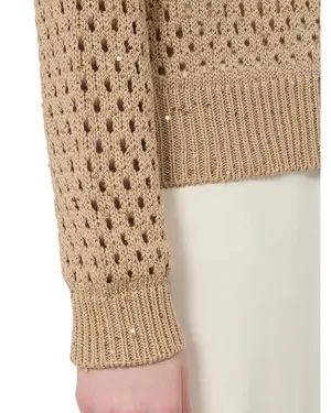 Max Mara Mstgeyser Cotton Mesh Knit Sweater