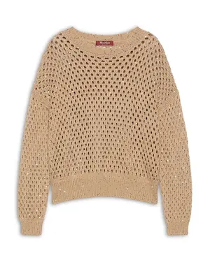 Max Mara Mstgeyser Cotton Mesh Knit Sweater
