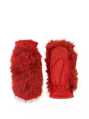 Goldbergh Hill Faux-fur Leather Mittens - Red