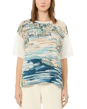 Max Mara Wkdterzo Silk Front Top - Light Blue