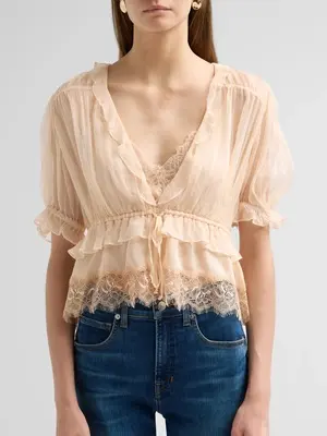 Ulla Johnson Selene Puff-sleeve Top