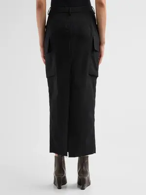 Rick Owens Firbanks Wool Pencil Midi Skirt