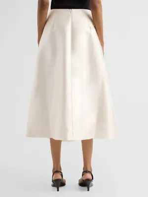 Simkhai Vexa Pleat-front Twill Midi Skirt