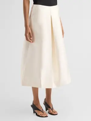 Simkhai Vexa Pleat-front Twill Midi Skirt
