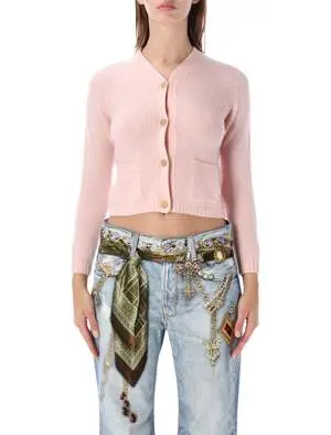Acne Studios Cashmere Cropped Cardigan - Light Rose