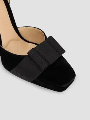 Fendi After 110mm Velvet Platform Pumps