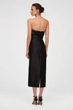 Theia Aliana Strapless Mikado Dress - Black