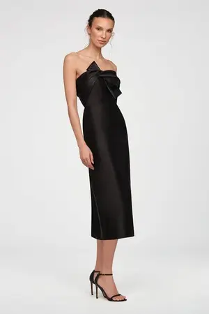 Theia Aliana Strapless Mikado Dress - Black