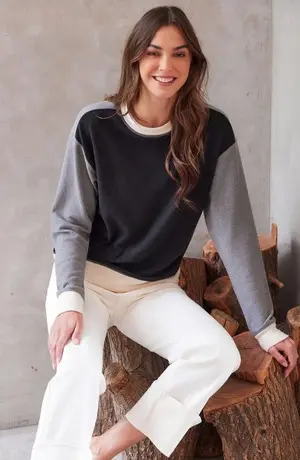 Karen Kane Colorblock Double Knit Sweatshirt