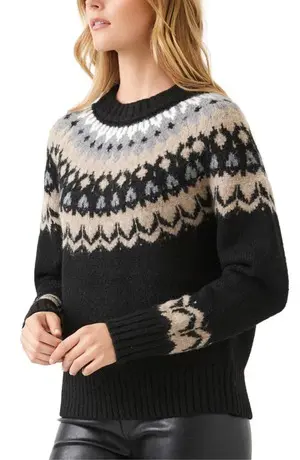 Karen Kane Jacquard Crewneck Sweater