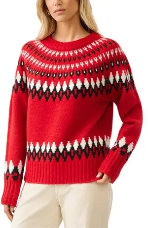 Karen Kane Jacquard Crewneck Sweater