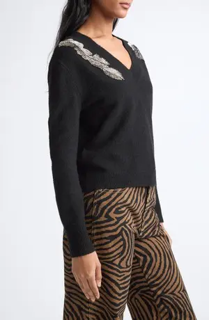 Veronica Beard Saelith Embellished Sweater