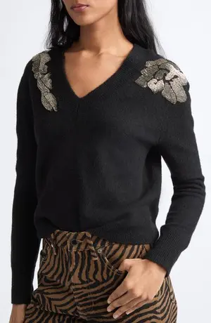 Veronica Beard Saelith Embellished Sweater