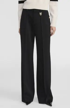 FRAME Ritz High Waist Wide Leg Pants - Black