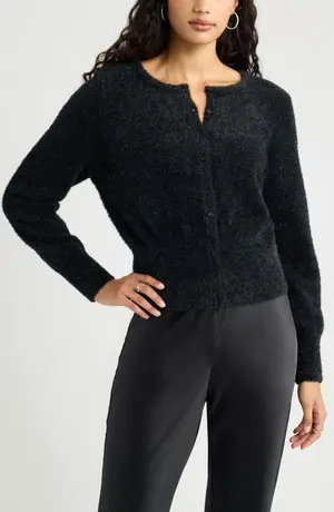 OPEN EDIT Tinsel Cardigan - Black