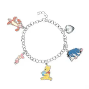 Disney Winnie-the-pooh Charm Bracelet For Official License - Silver