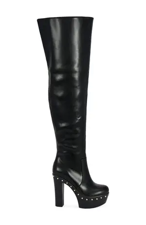AZALEA WANG Wardell Faux Leather Over The Knee Boot