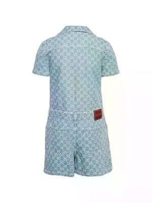 Gucci Gg Monogram Denim Playsuit