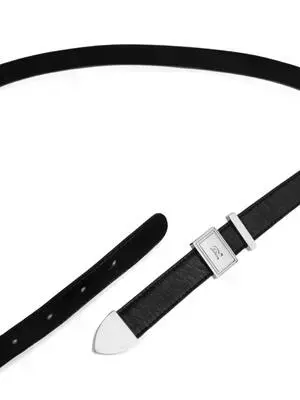 Rabanne Leather Belt With A Rectangular Silver Buckle