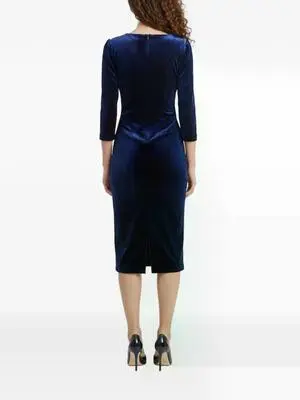 SUTTON NEW YORK Velvet V-neck Midi Dress