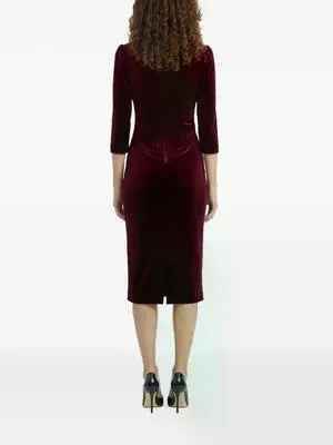 SUTTON NEW YORK Velvet Wrap-style Midi Dress