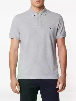 Polo Ralph Lauren Embroidered-logo Piqué-knit Polo Shirt - Grey