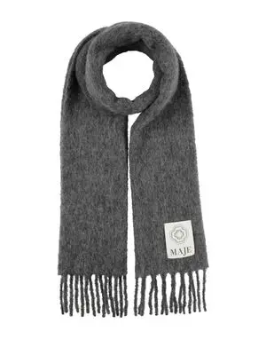 Maje Scarf Charcoal Alpaca Wool, Virgin Wool, Polyamide, Polyester