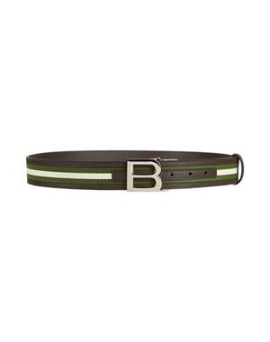 Bally Belt Brick Size Leather, Textile Fibers - Brown