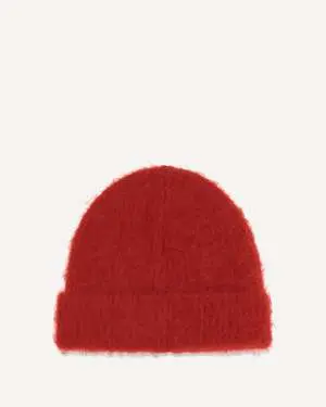 Séfr Fuzzy Alpaca-blend Beanie Red