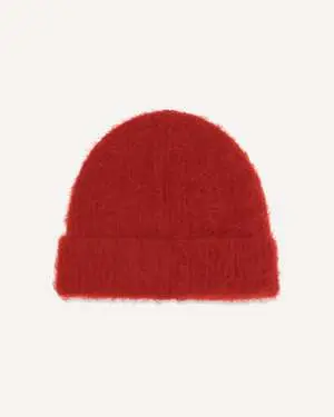 Séfr Fuzzy Alpaca-blend Beanie - Red