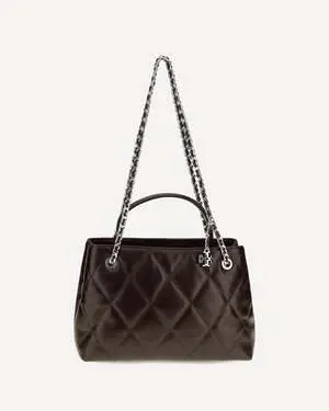 Tory Burch Small Fleming Leather Tote Bag - Brown