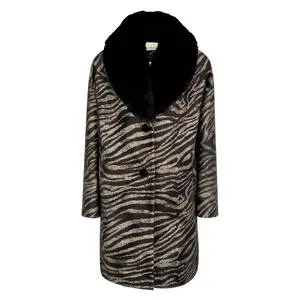 N'ONAT Wild Obsession Zebra Coat In Black & Grey