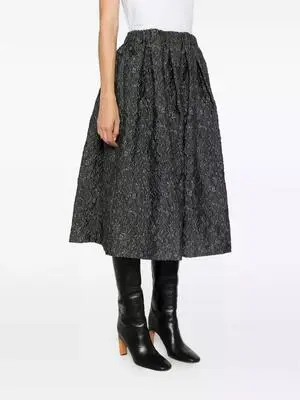 MY MYTHS Cloqué Pleated Midi Skirt