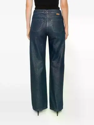 OTTOD'AME Laminated Wide-leg Jeans