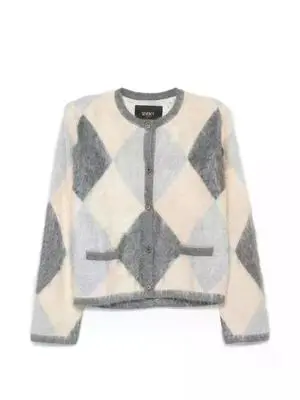 Seventy Argyle-knit Brushed Cardigan