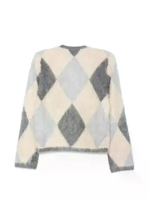 Seventy Argyle-knit Brushed Cardigan