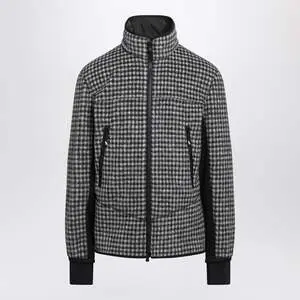 Moncler Grey/white Gingham Zip-up Fleece