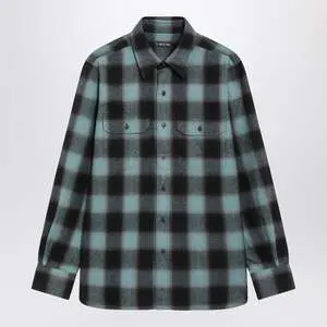 TOM FORD Gray And Blue Cotton Flannel Shirt - Multicolor