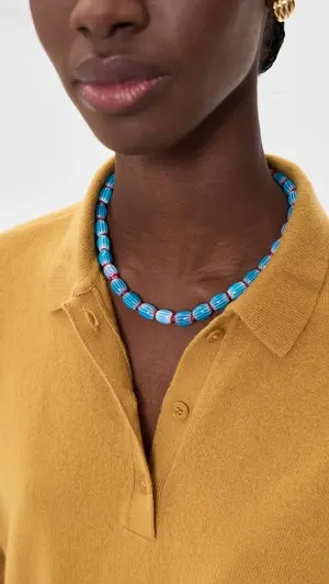 LOGAN TAY Cheveron Beaded Necklace