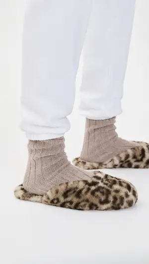 Apparis Demi Leopard Mule Slippers