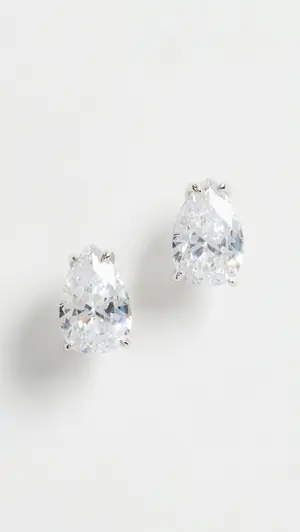 Shashi Pear Diamond Stud Earrings